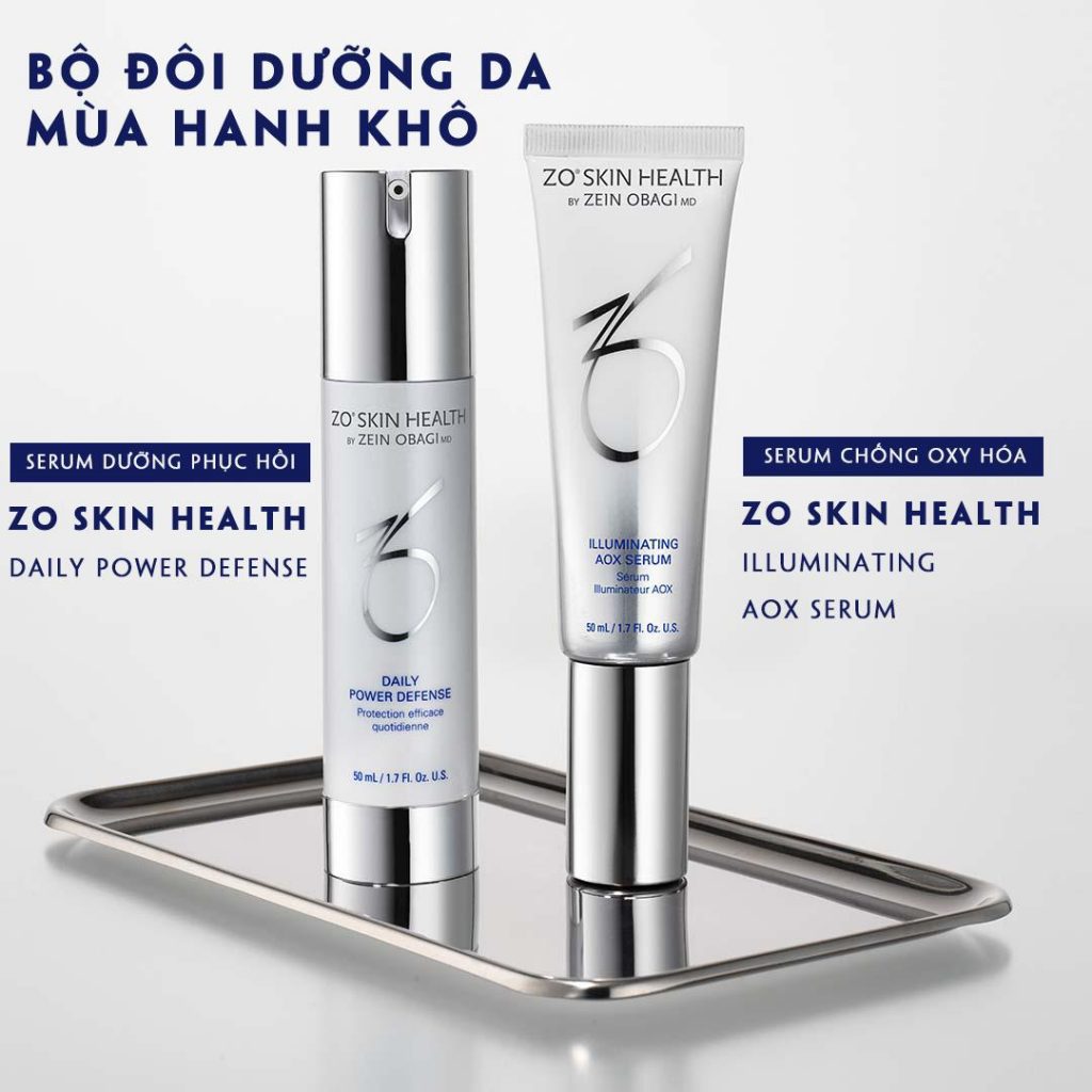 BỘ ĐÔI ZO DAILY POWER DEFENSE VÀ AOX SERUM DƯỠNG DA MÙA HANH KHÔ - Zo