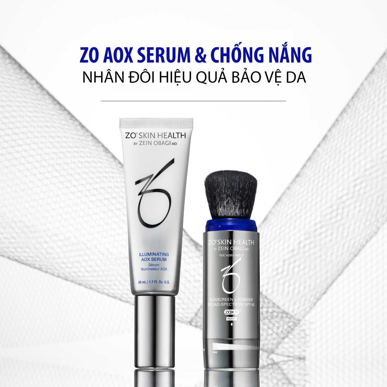 KẾT HỢP ZO AOX SERUM & CHỐNG NẮNG - NHÂN ĐÔI HIỆU QUẢ BẢO VỆ DA