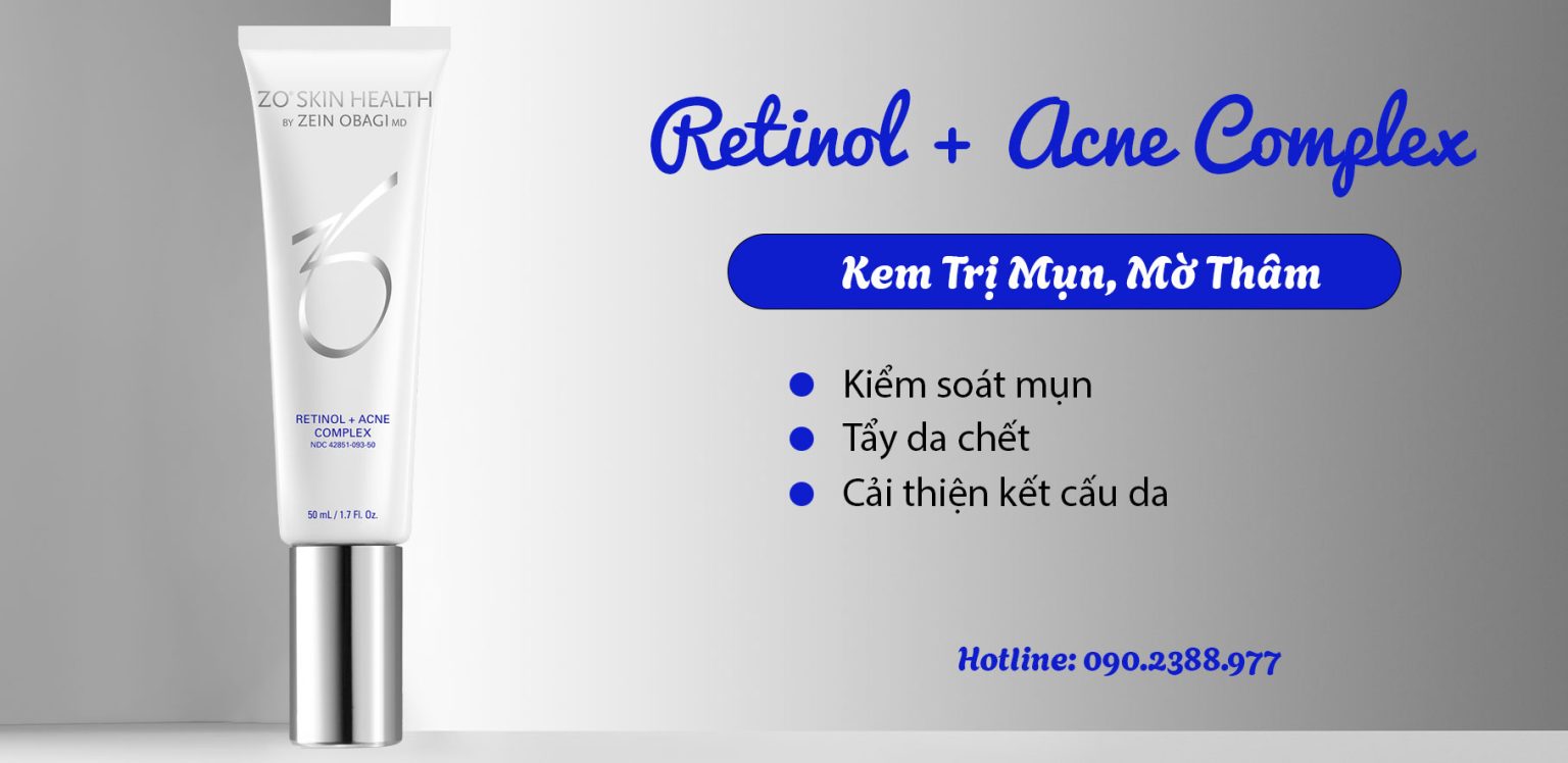 Kem trị mụn mờ thâm Zo Skin Health Retinol + Acne Complex - Zo